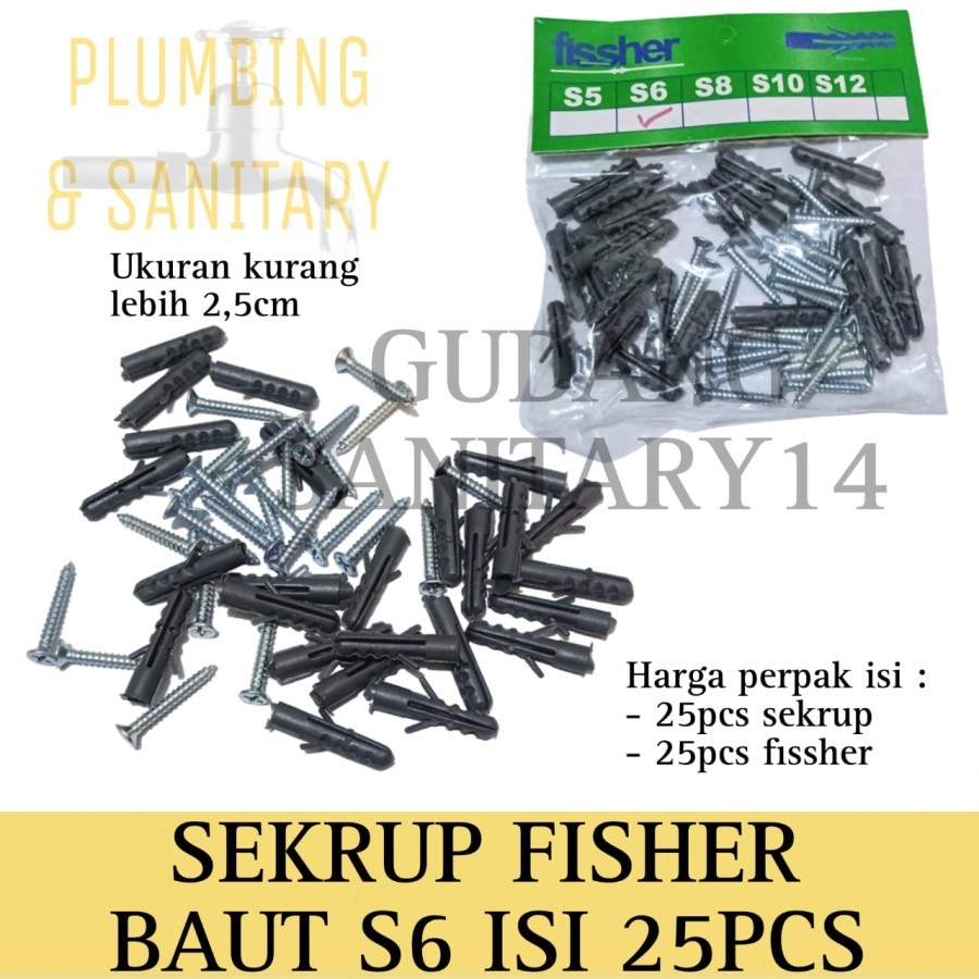 Jual Fissher baut S-6 S-8 S-10 S-12 1 kantong fisher pelindung sekrup ...