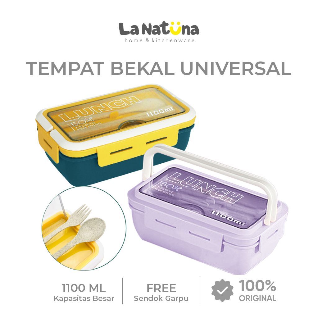Jual Lunch box Kotak Makan 1100ml BPA Free Tempat Makan Sekolah Kantor | Shopee Indonesia