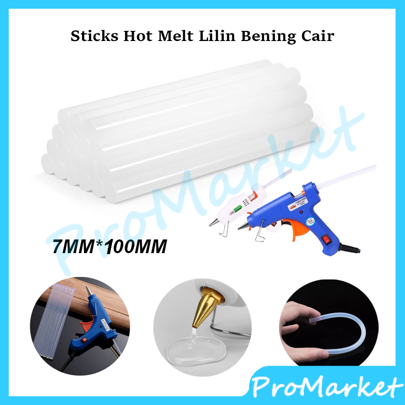 Jual 7mm*10cm Lem Tembak Refill / isi Ulang Bening Bakar Batang Stick Glue Stik Glue Silicon ...
