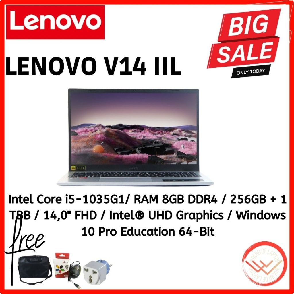 Jual Lenovo V14-IIL with Intel i5 Gen 10 and Dual Storage and Windows 10 Pro | Shopee Indonesia