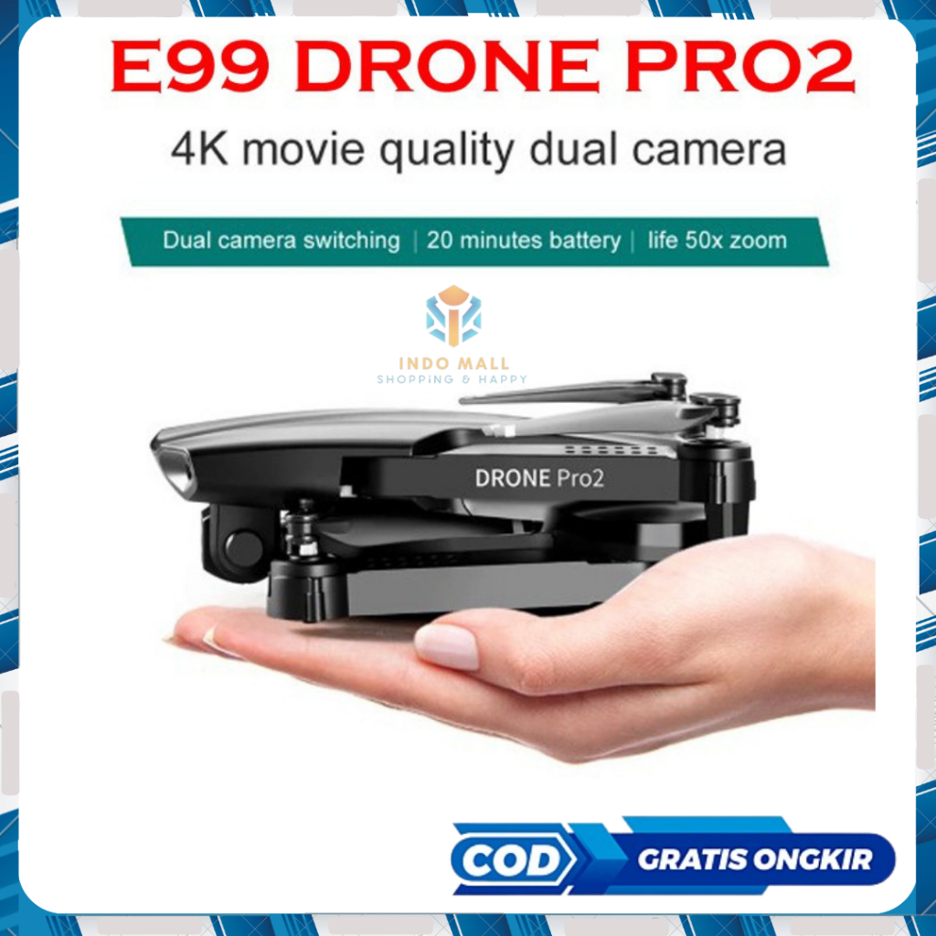 Jual RC Drone E99 Pro 2 4K Clone DJI MAVIC Wifi Dual Camera 4K Altitude ...