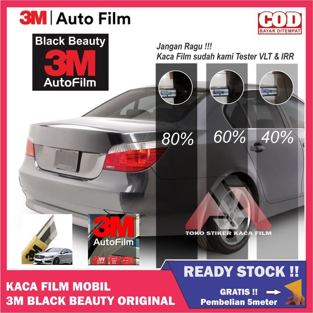 Jual Stiker Kaca Film ORI 3M Black Beauty 40% 60% 80% ( 1 Roll 152 x 30 Meter ) | Shopee Indonesia
