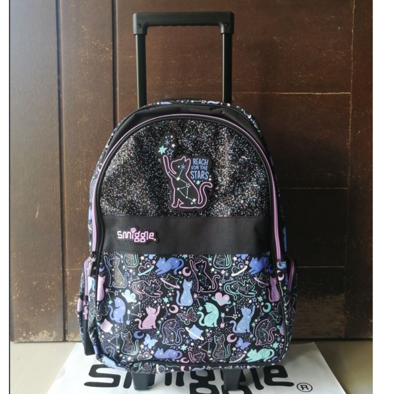 Jual Smiggle backpack trolley with light up wheels / trolley anak sd ...