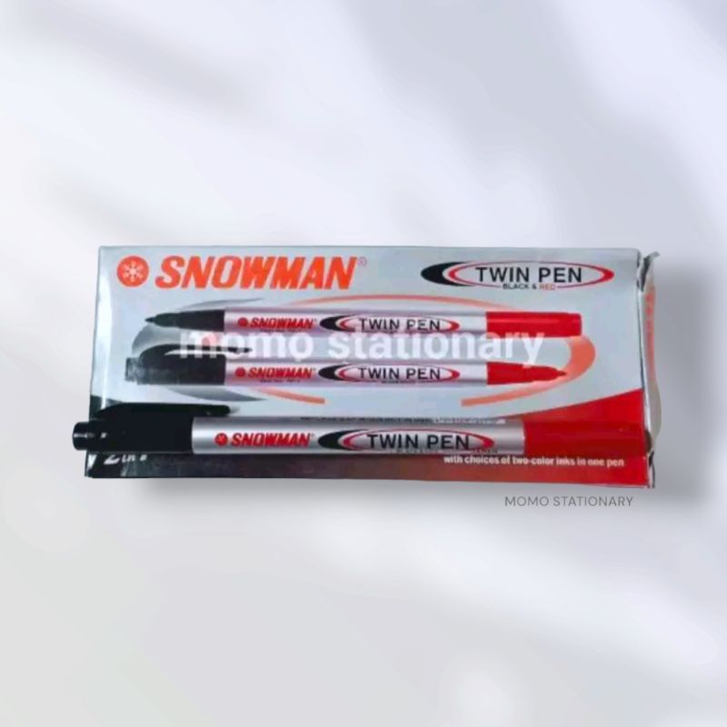 Jual spidol pen / marker twin Pen snowman / spidol 2 warna (1 pcs ...