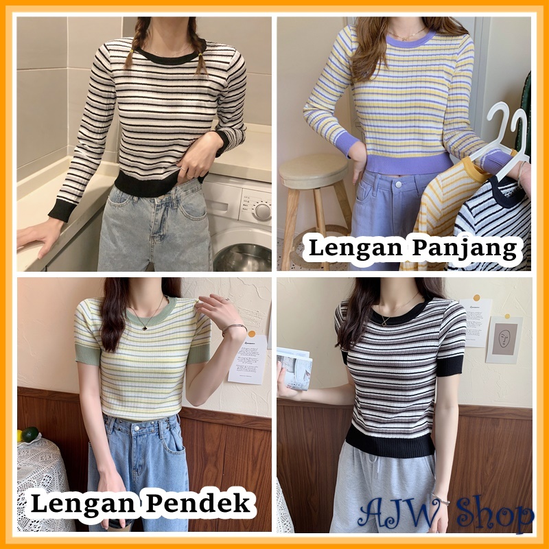 Jual AJW Baju Rajut Wanita Premium Import Korean Style HQ RR | Atasan Rajut Wanita Import | Knit ...