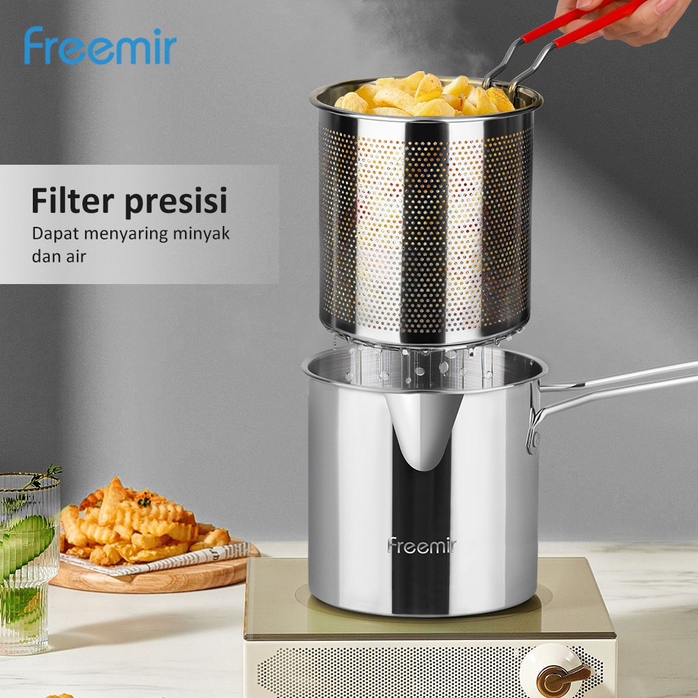 Jual freemir Set Deep Fryer 3in1/20/24 Cm Panci Penggorengan Anti ...