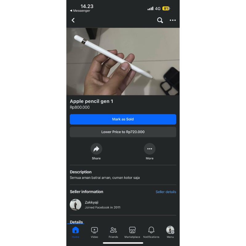 Jual apple pencil gen 1 (fb) | Shopee Indonesia