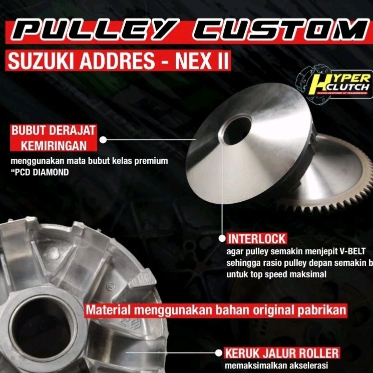Jual pulley custom suzuki nex 2 nex II suzuki address | Shopee Indonesia