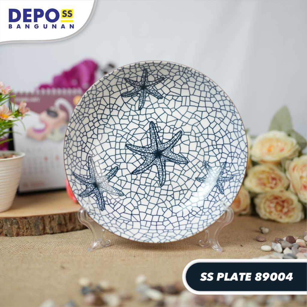 Jual Piring Keramik Motif Bintang Laut SS Plate 89004 | Shopee Indonesia