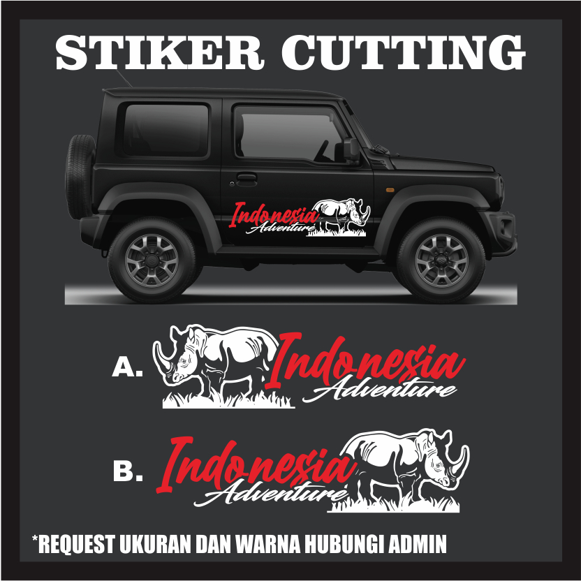 Jual Stiker Indonesia Adventure Badak / Stiker Cutting Mobil | Shopee ...