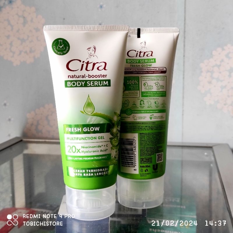 Jual Citra Natural Body Serum Fresh Glow 180ml Multifunction Gel ...
