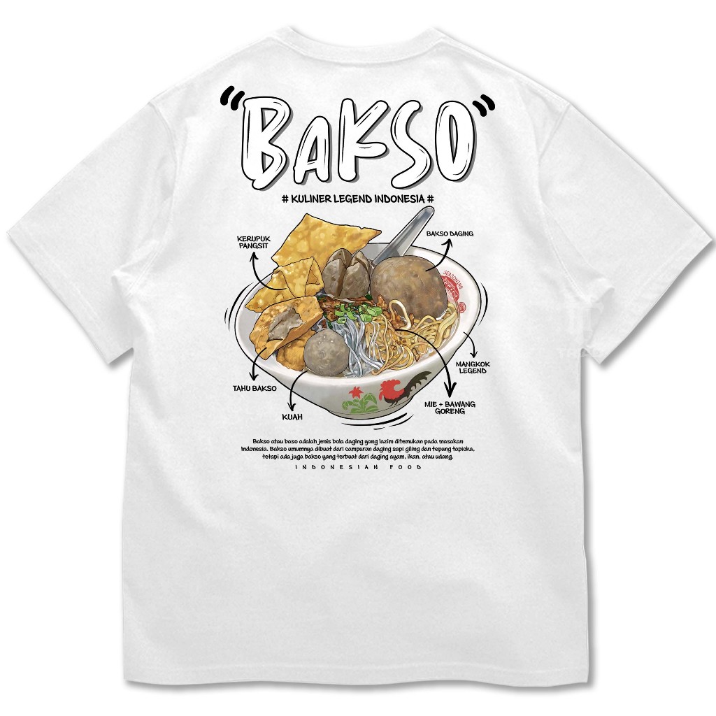 Jual Kaos Indonesia Local Food Series BAKSO LEGEND | Tshirt Culture ...