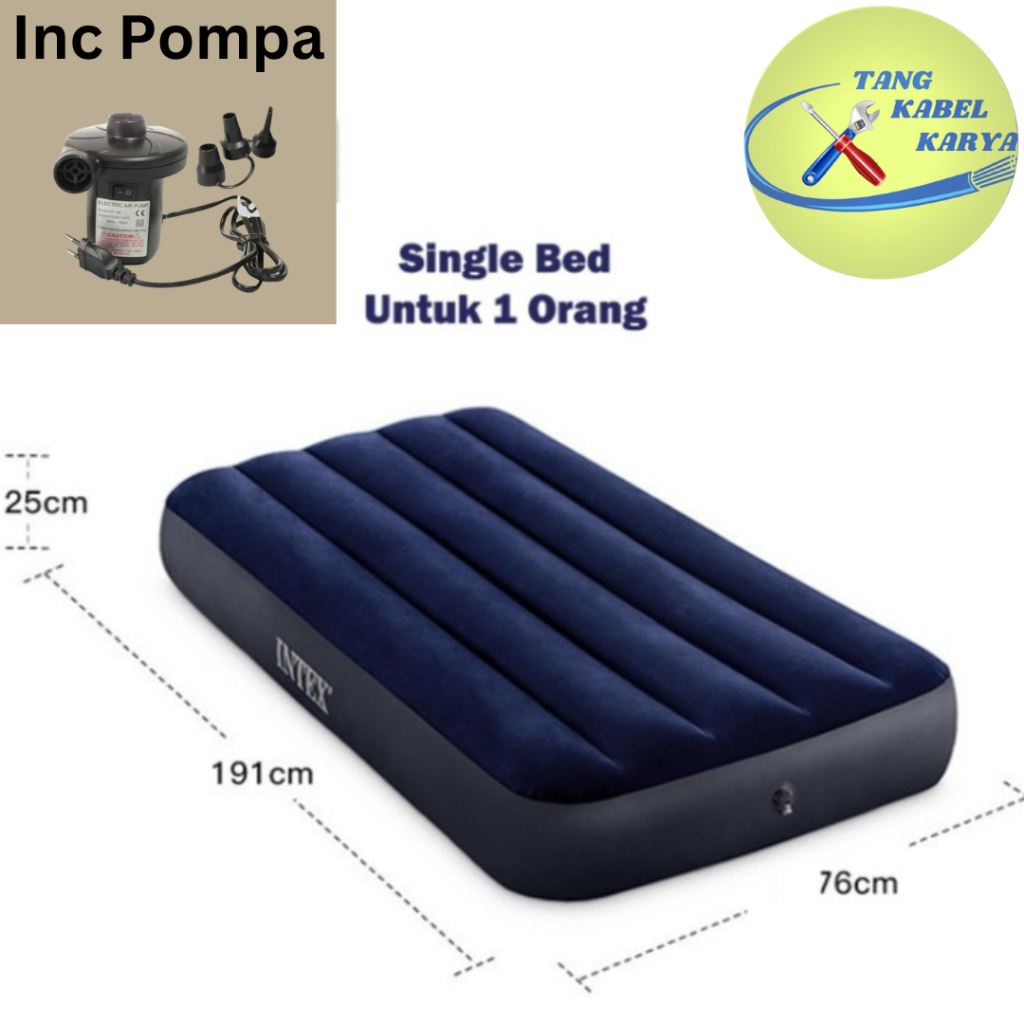 Jual PAKET POMPA LISTRIK + KASUR ANGIN INTEX SINGLE BED MATRAS 76 x ...
