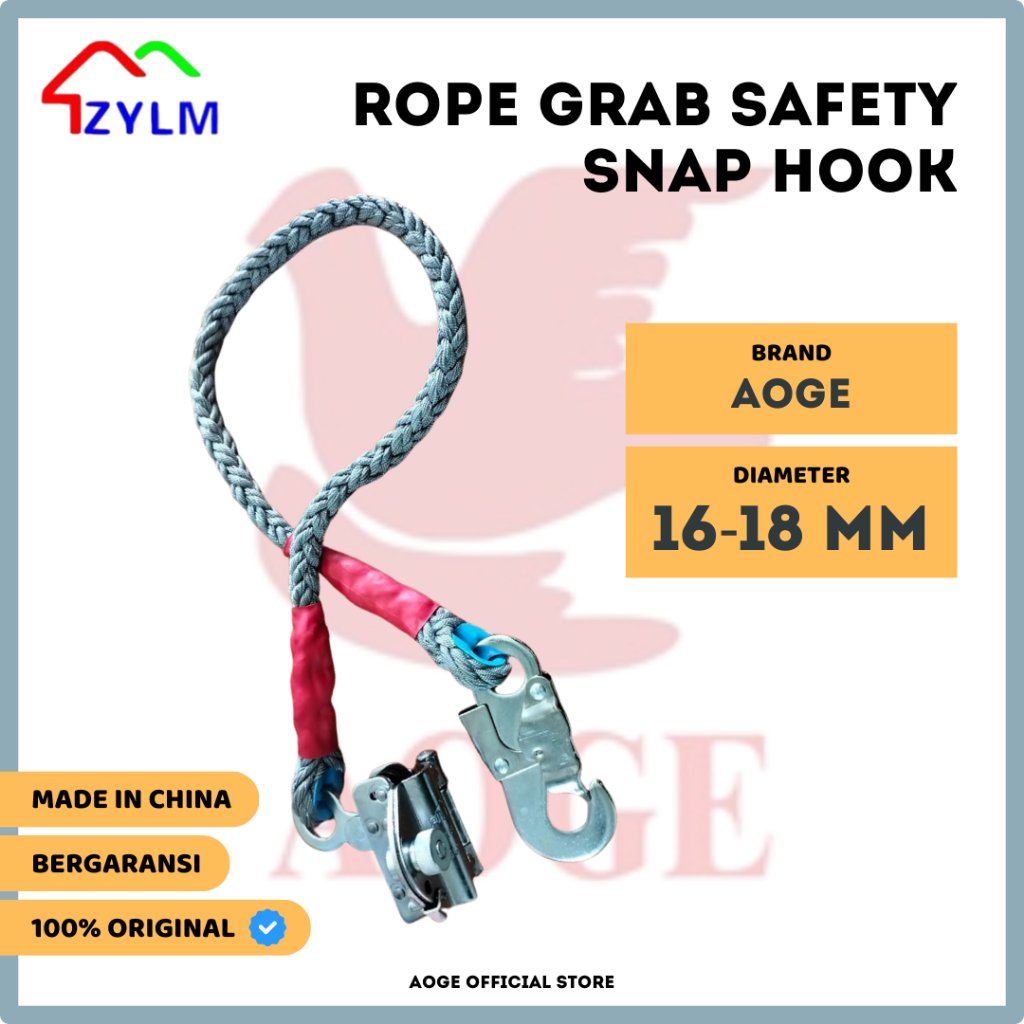 Jual AOGE Rope Grab Safety Snap Hook - Alat Penahan Jatuh | Shopee Indonesia