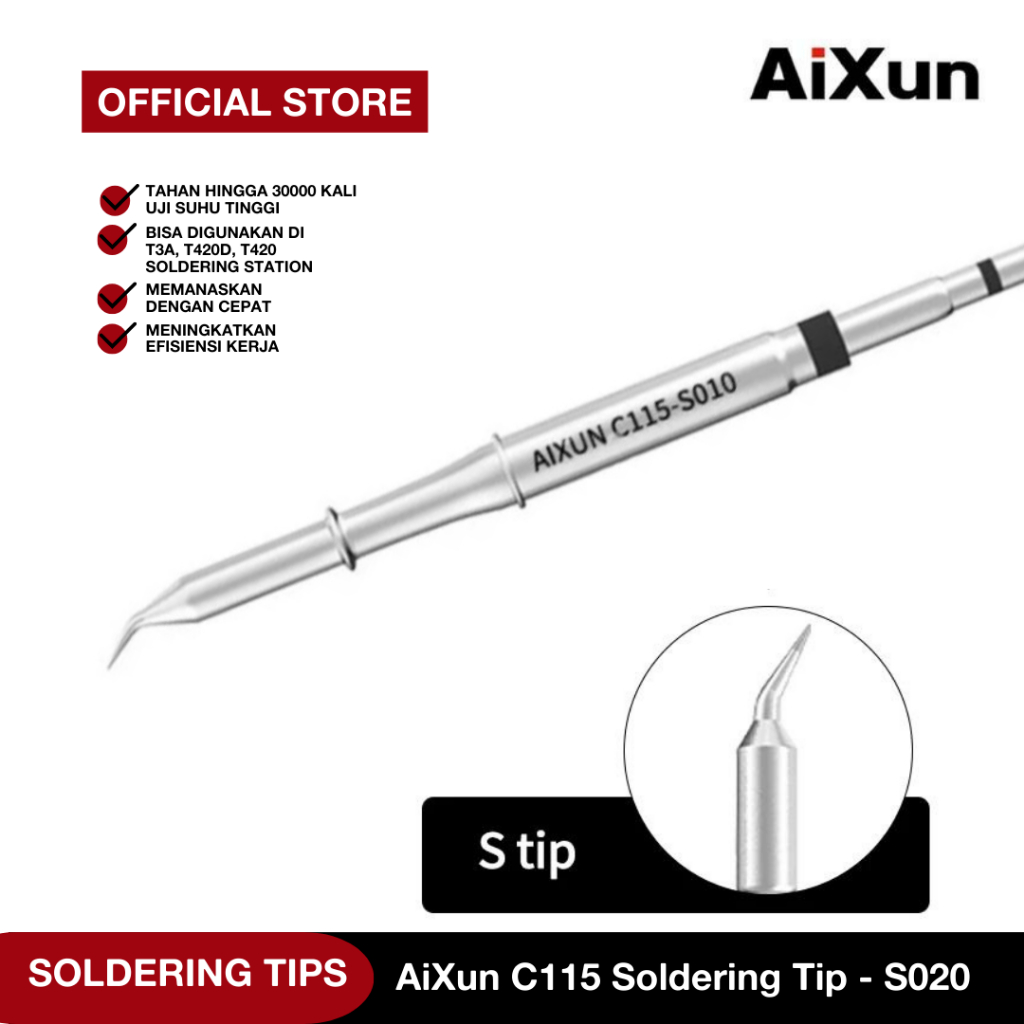 Jual Aixun Mata Solder C115 TIpe S010 For T3B/T3BS/T420D/T420/T405 Soldering Station - Aixun ...