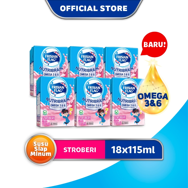 Jual Frisian Flag Omega Susu UHT Strawberry 115Ml [18 Pcs] | Shopee Indonesia