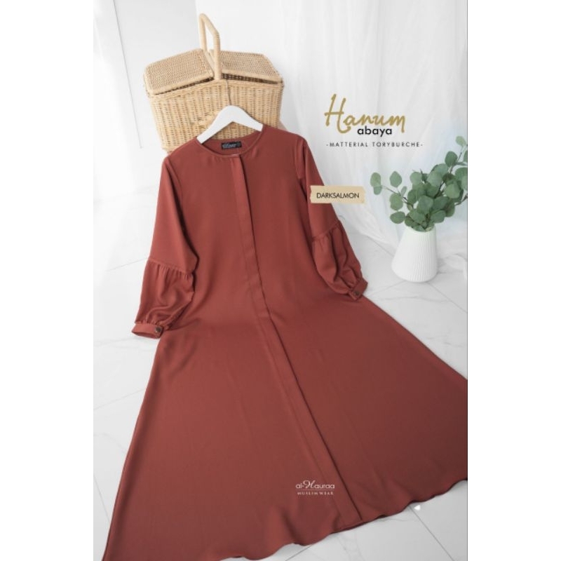 Jual Gamis Hanum Al hauraa Lengan balon Bukaan Depan Cocok untuk formal ...