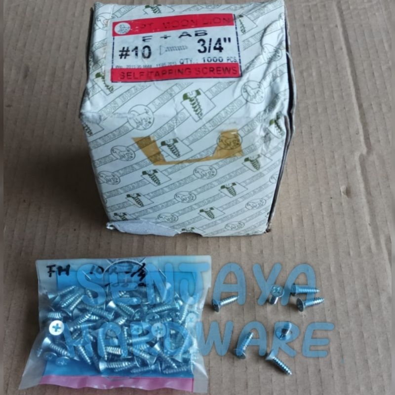 Jual Skrup tapping FH 10 x 3/4 moon lion isi 100 pcs | Shopee Indonesia