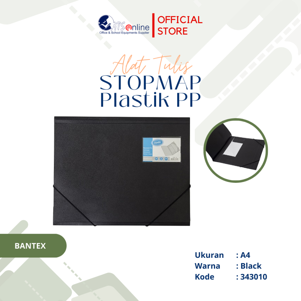 Jual BANTEX Stopmap Plastik PP Tebal Ukuran A4 Warna Hitam | Shopee ...