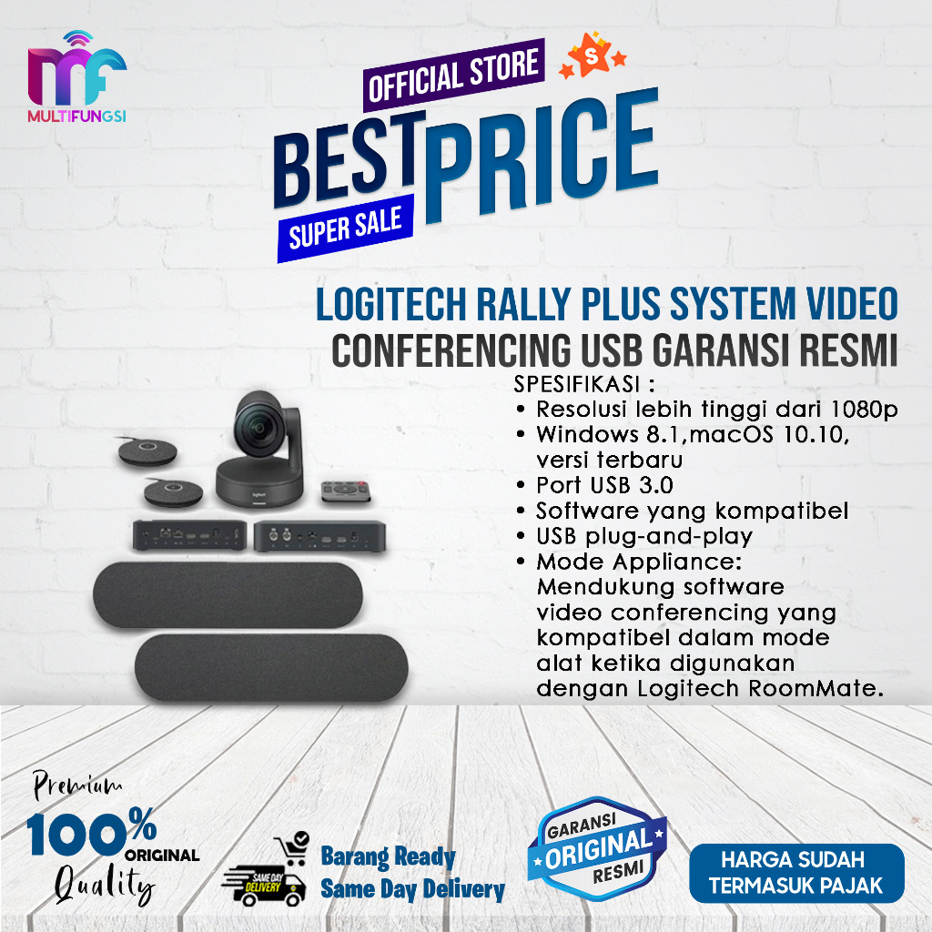 Jual Logitech Rally Plus System Video Conferencing USB Garansi Resmi ...