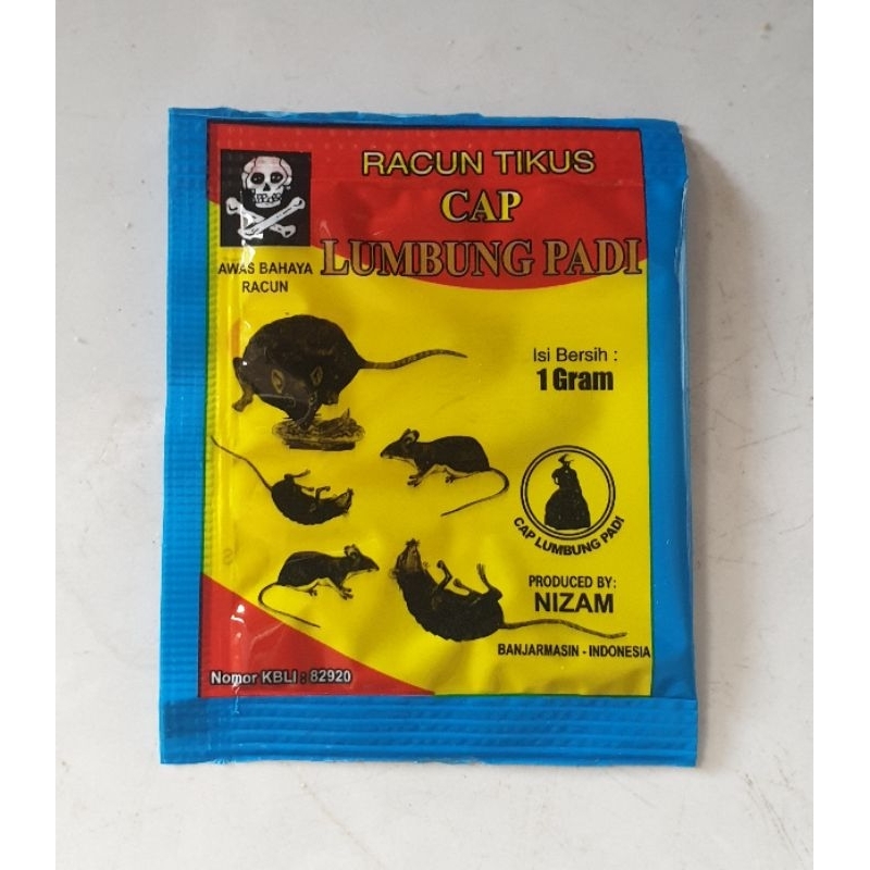 Jual Racun tikus cap lumbung padi, harga untuk 1 sachet (berat 1 gram ...