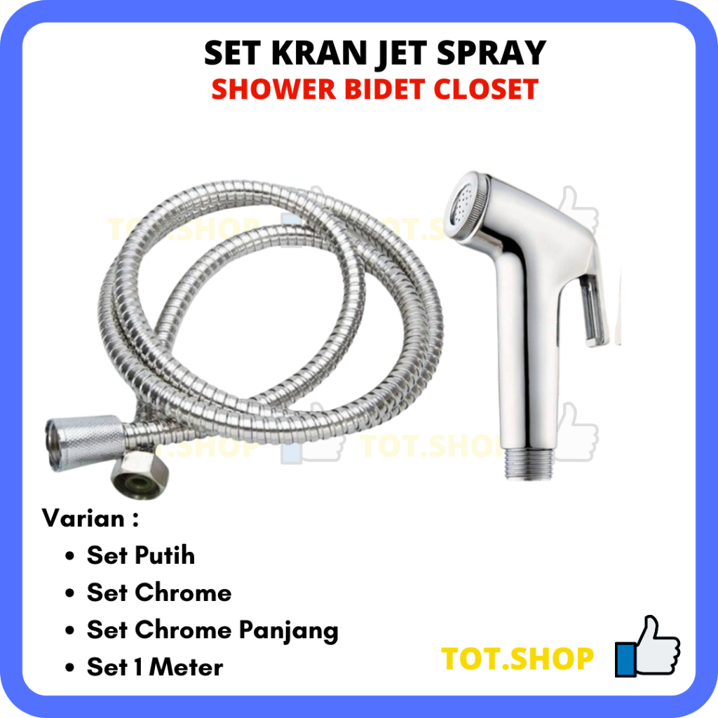 Jual [SET KRAN JET] Shower Bidet Closet Jet Spray Set selang shower jet ...