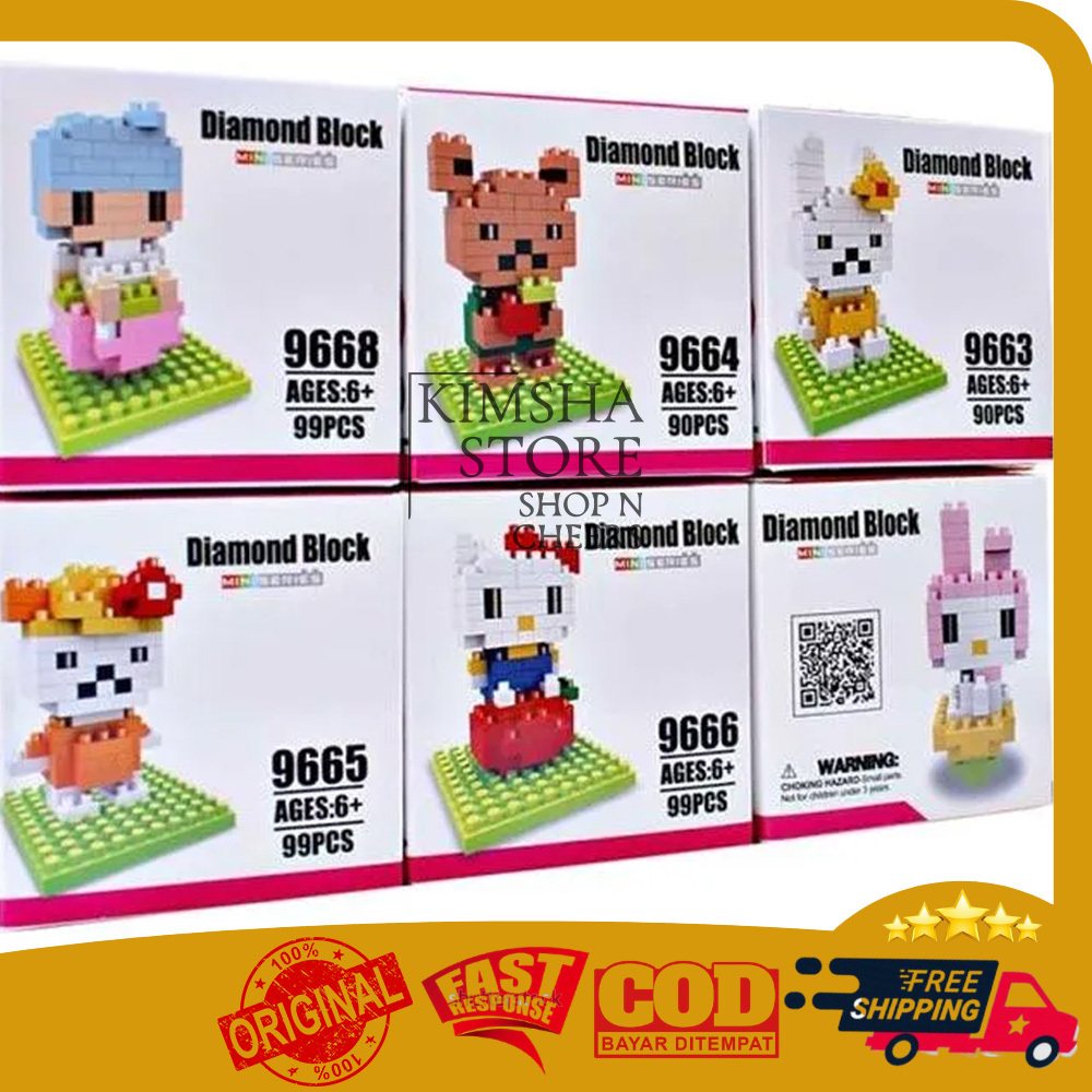 Jual Micro Diamond Block Lego Mini Series Hsanhe Hello Kitty Kiki Lala ...