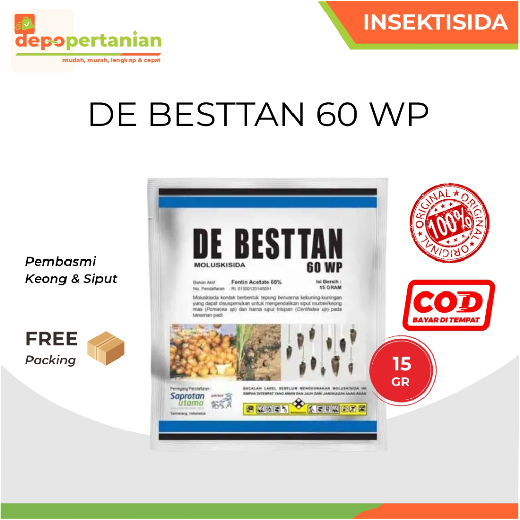 Jual Depo Pertanian - De Besttan 60WP 15 Gram Moluskisida Obat Racun ...