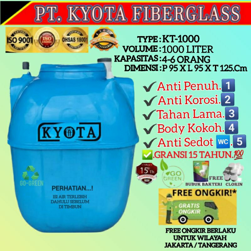 Jual SEPTIC TANK 1000 Liter BIOTECH BIOFIL BIOTANK BIOFILTER SEPITENG ...