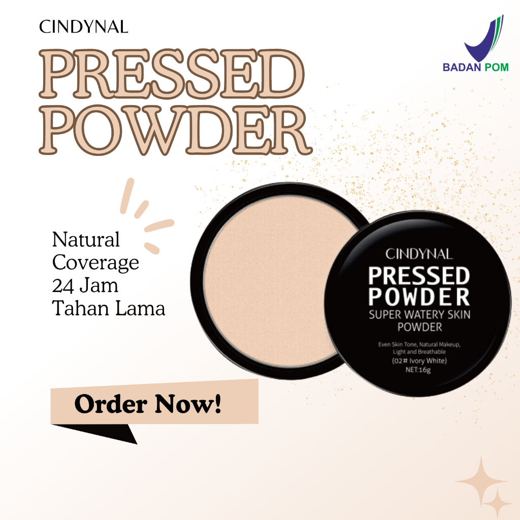 Jual BPOM Cindynal Bedak Padat Glowing Anti Air / Pressed Powder Full ...