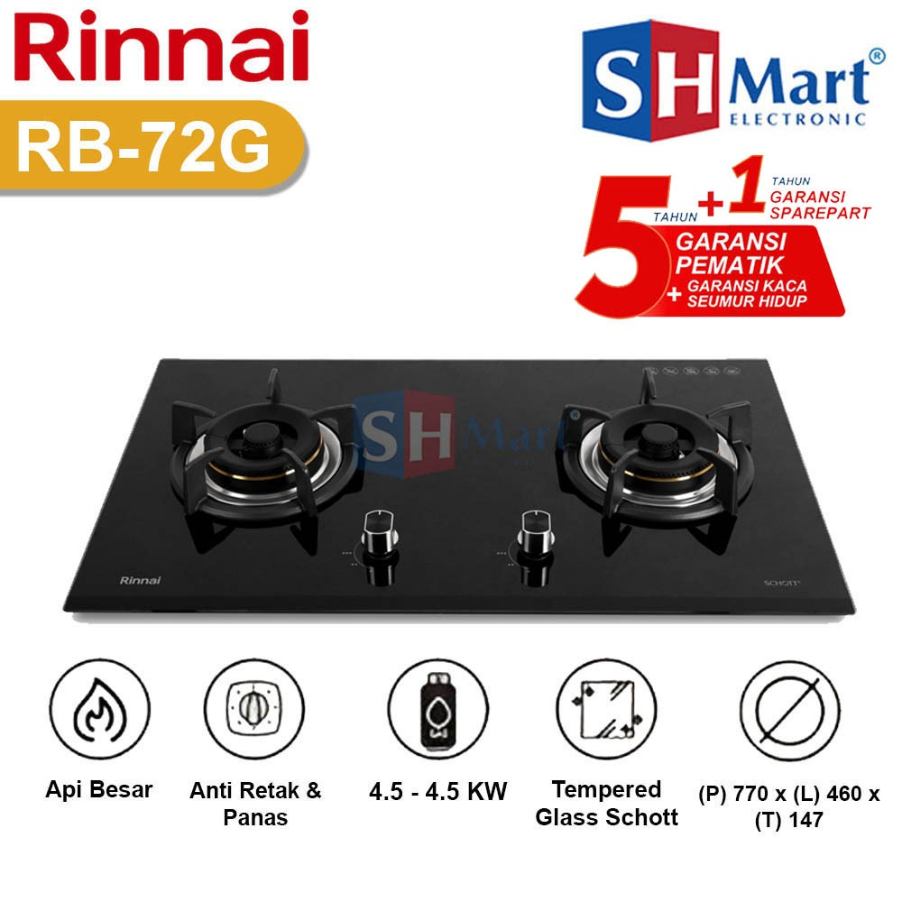 Jual KOMPOR TANAM RINNAI 2 TUNGKU RB-72G / RB72G SAFETY DEVICE GARANSI RESMI | Shopee Indonesia