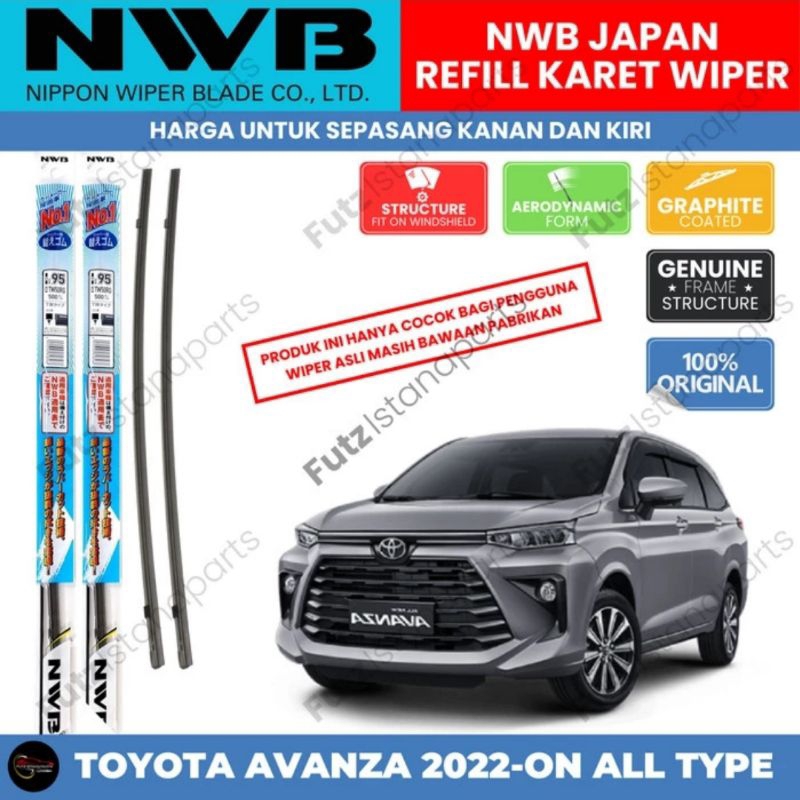Jual Refill Karet Wiper Depan Avanza 2022-ON All Type Ukuran 24"&16" NWB Japan | Shopee Indonesia