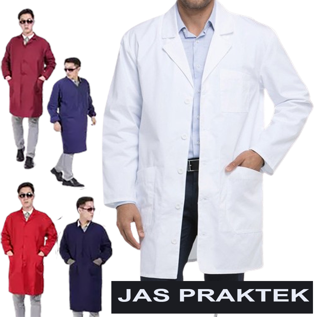 Jual Jas Praktek Lengan Panjang Jas Dokter Jas Lab Mekanik Bahan ...