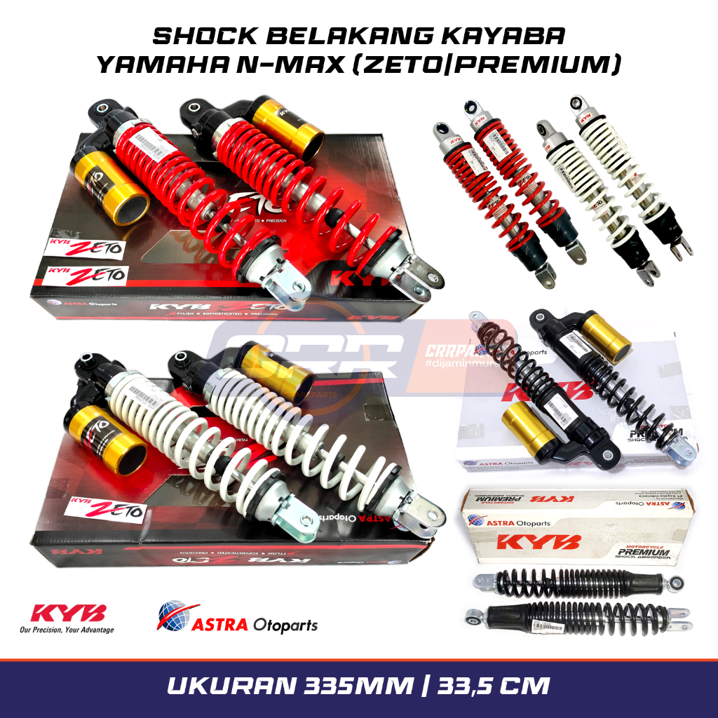 Jual Shockbreaker Kayaba Yamaha Nmax Aerox Ukuran 335MM Warna Merah & Putih Tipe ZT 1290 / ZT ...