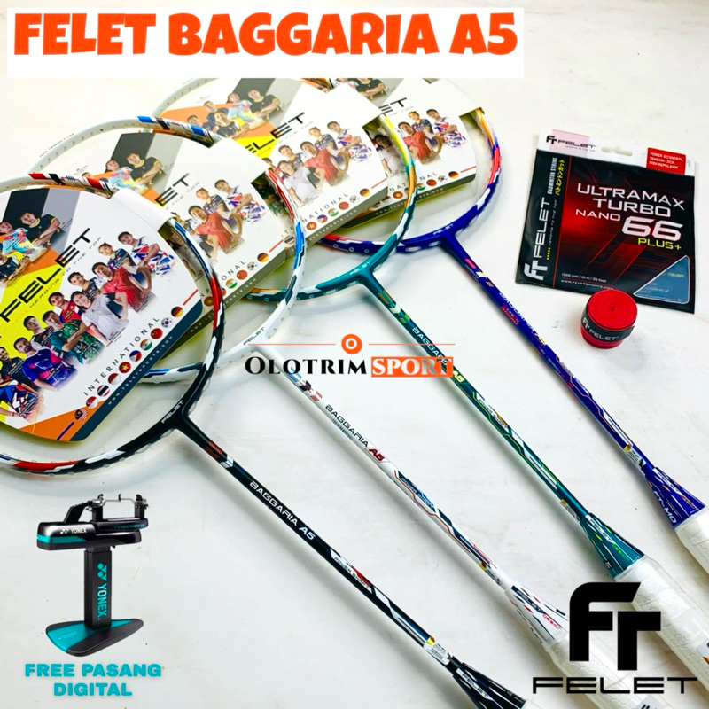 Jual Raket Badminton FELET BAGGARIA A5 ZESTFUL 10.1 10.2 10.3 Original ...