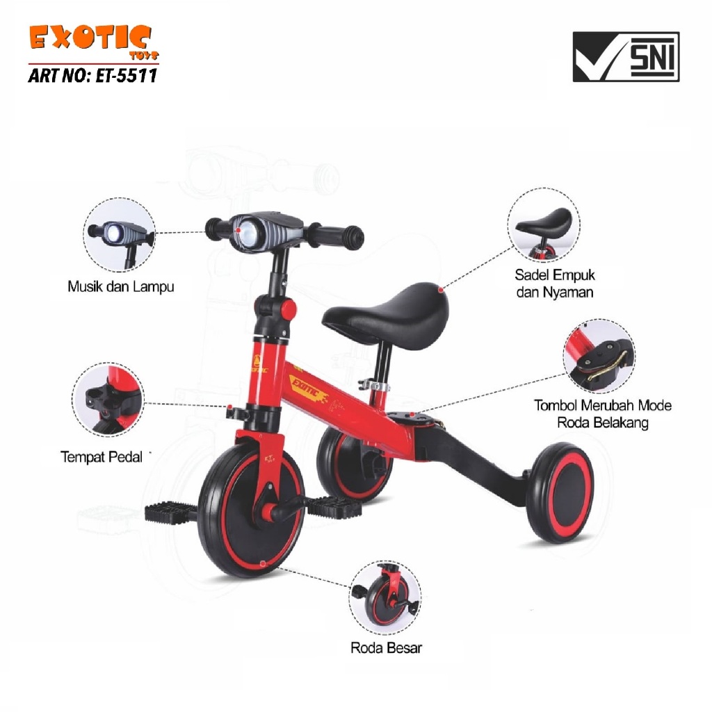 Jual Mainan Anak Sepeda Exotic Balance Bike Anak 3 in 1 / Sepeda Anak 3 ...
