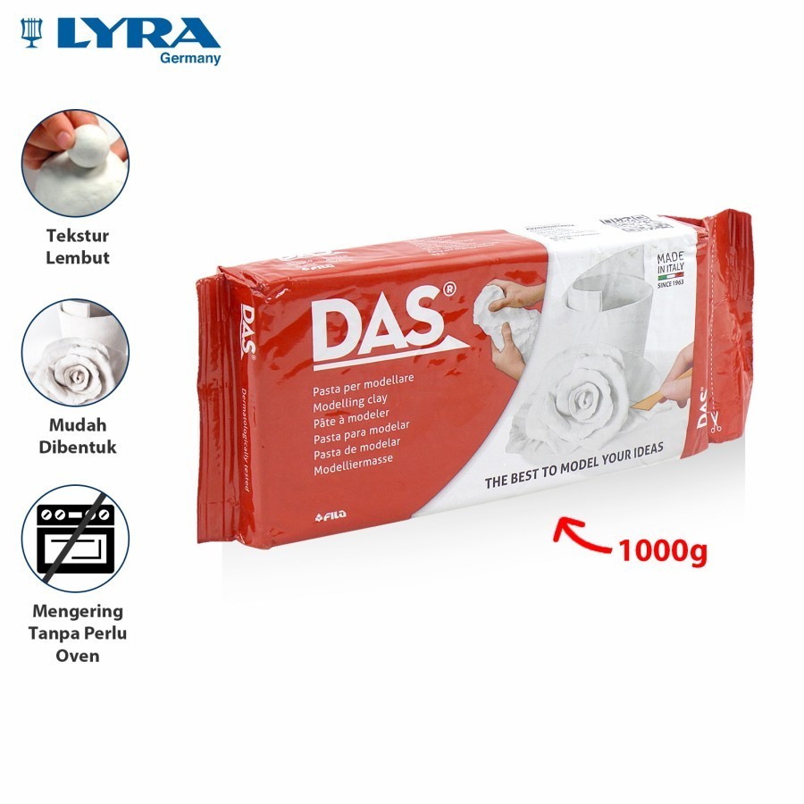 Jual Tanah Liat Das Putih 1000gr Drying Clay Modelling Dash Clay White ...
