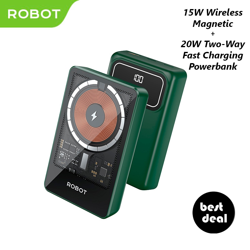 Jual Robot RT13 10000mAh Wireless Magnetic Fast Charging Powerbank ...