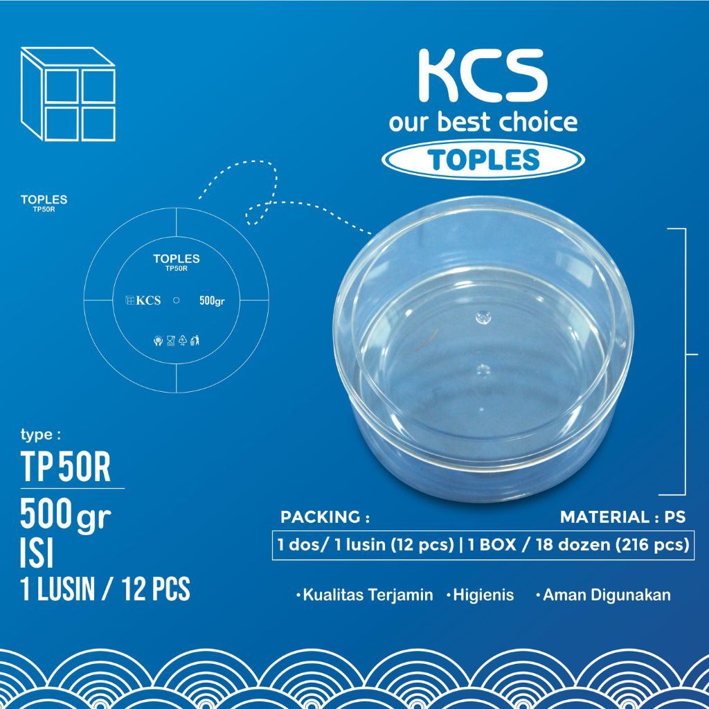 Jual Toples mika plastik bulat bening kue kering 500gr toples lebaran ...