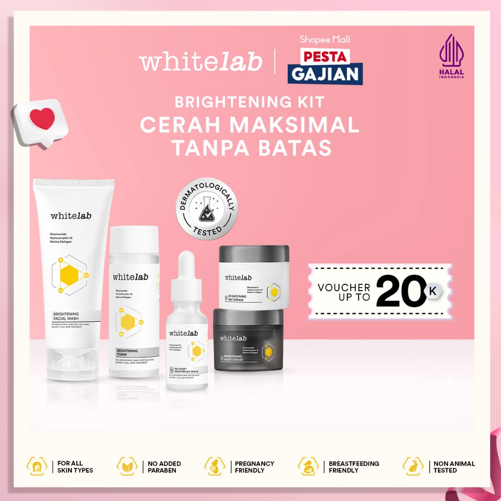 Jual Whitelab 5pcs Brightening Paket Wajah - Facial Wash, Toner, Serum ...