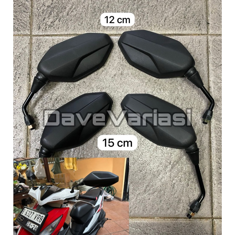 Jual Sepasang Spion Honda ADV Bubut Tangkai Pendek 12CM Universal Semua ...