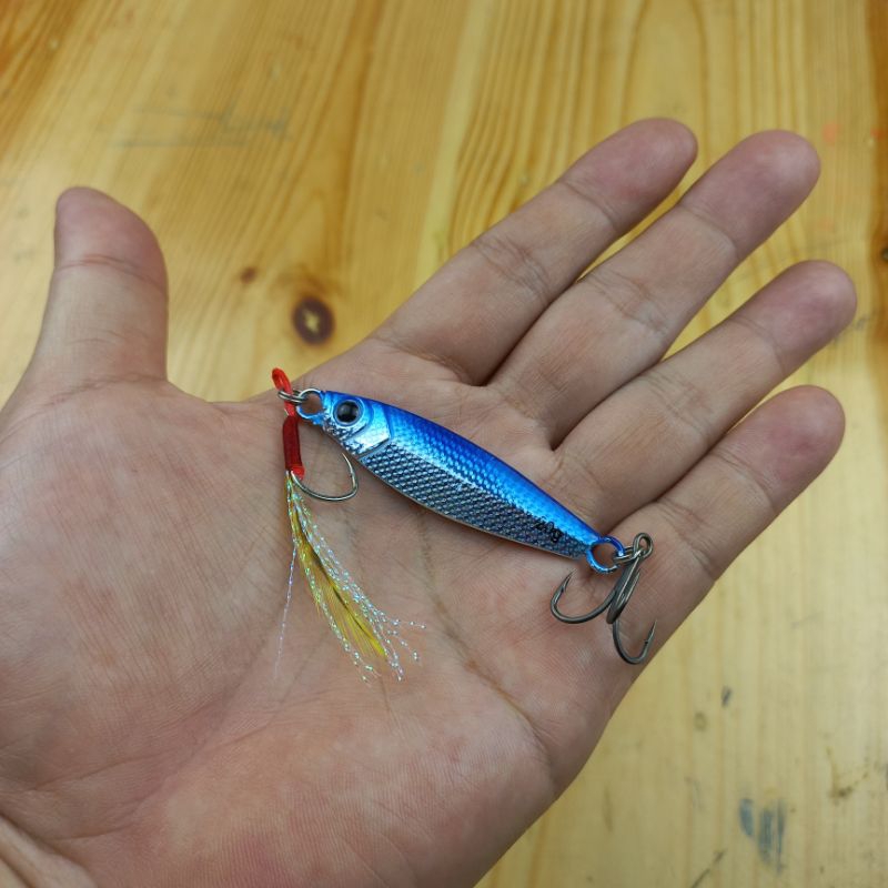 Jual metal jig mikro jig 10 gram 15 gram 20 gram lengkap dengan assist hook dan trebel hook ...