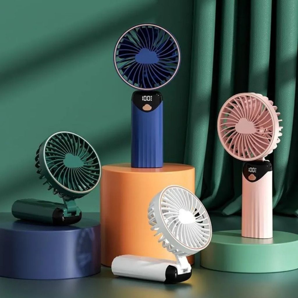 Jual K8 Kipas Angin Mini Lipat Portable 10000mAh 5-Speed Wind Digital ...