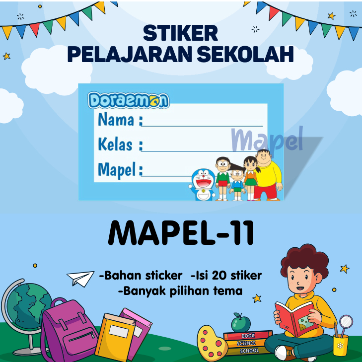 Jual 20 Stiker Mapel - Label Buku Pelajaran Sekolah - Stiker mata ...