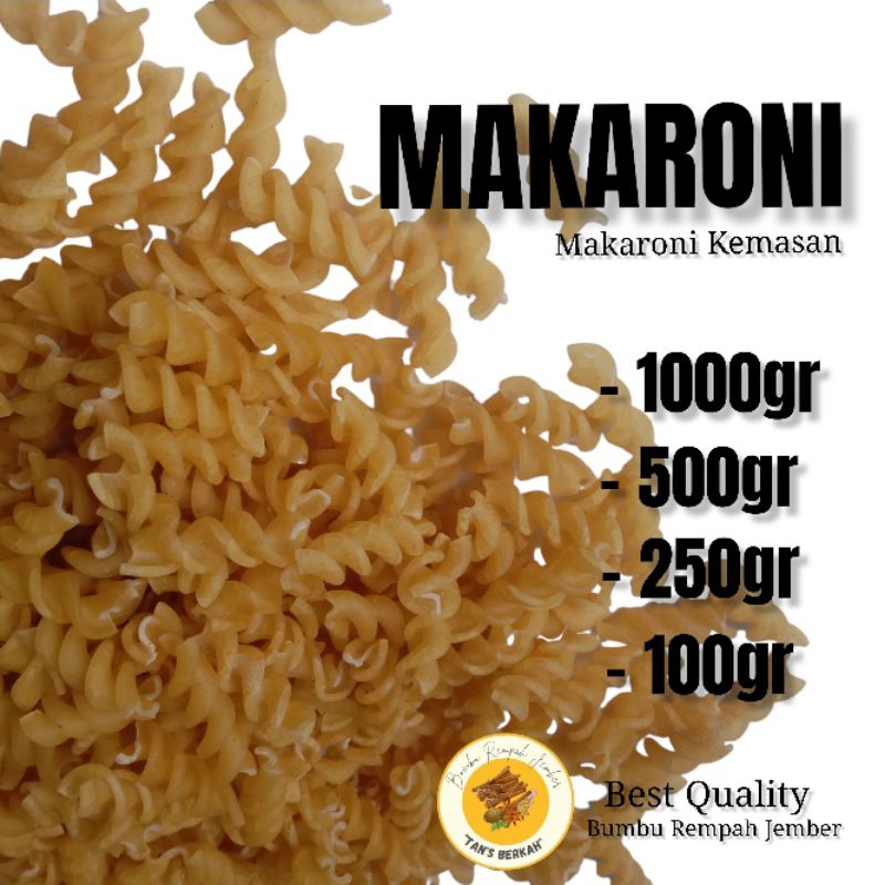 Jual Makaroni Sedani | Makaroni Spiral kemasan 1kg dan 500gr | Shopee ...