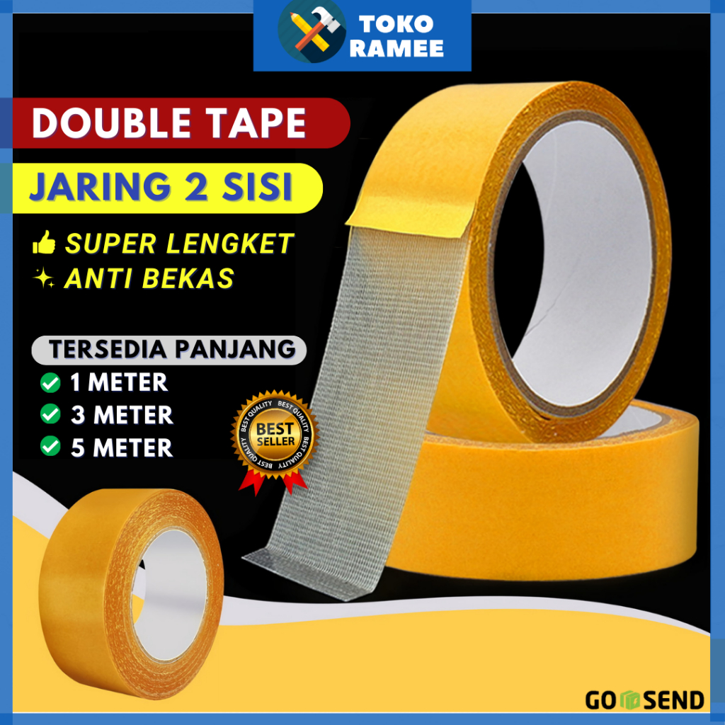 Jual Lem Double Doble Tape Solatip / Selotip Kain Jaring 3M/5M/10M ...