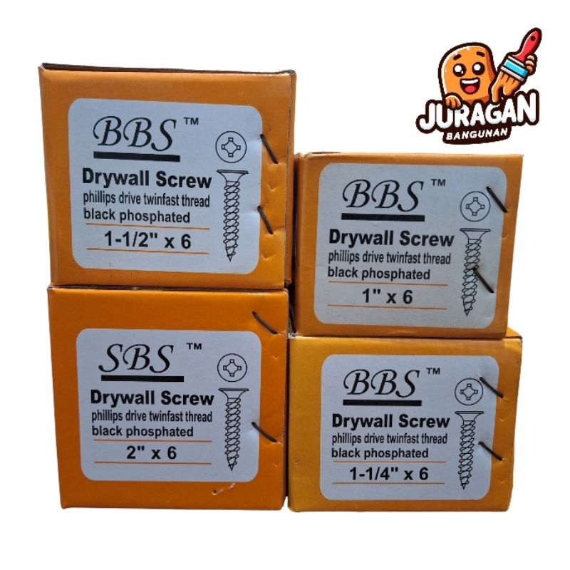 Jual (HARGA ECER) Sekrup Gypsum | Skrup Gypsum | Drywall Screw | Sekrup Baja Kayu | Sekrup Hitam ...