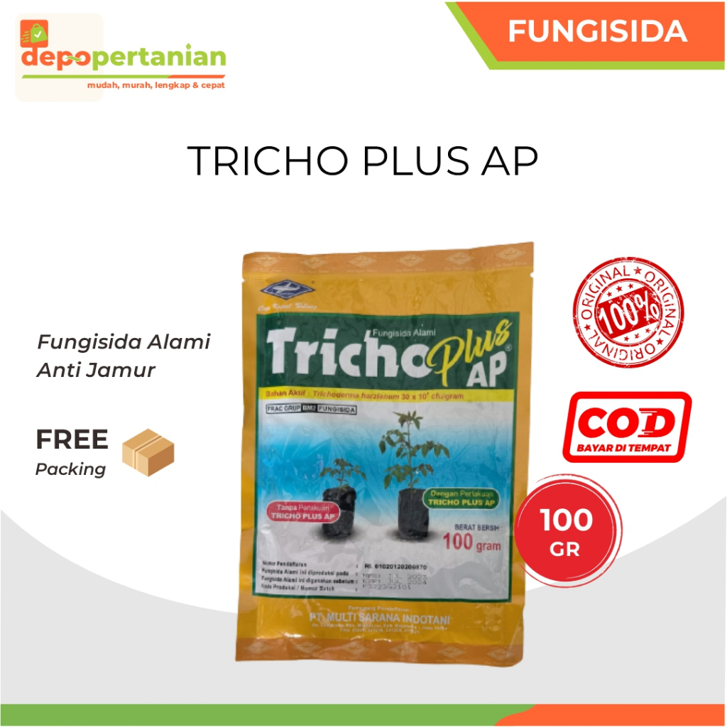 Jual Depo Pertanian - Tricho Plus AP 100 gram Fungisida Alami ...