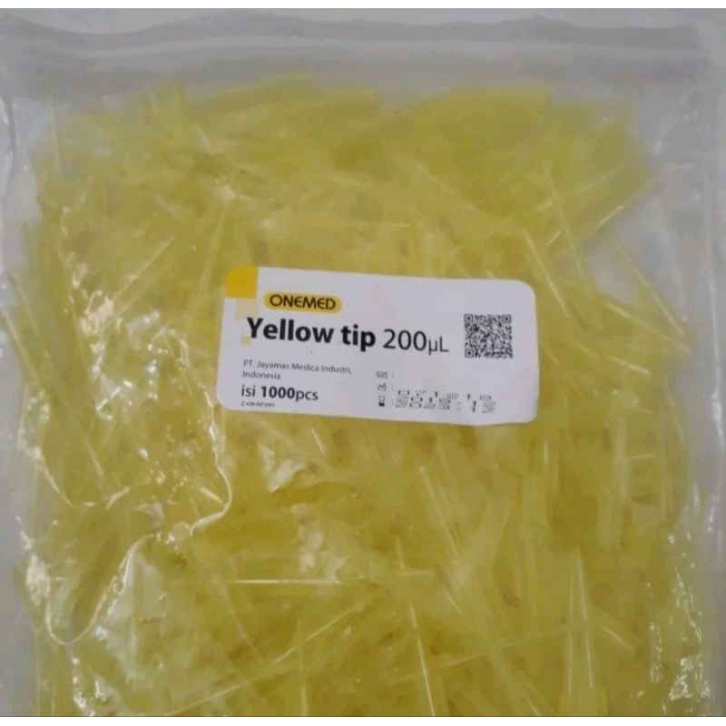 Jual Yellow Tip 200ul isi 1000'S Onemed / Tip Mikropipet Kuning ...