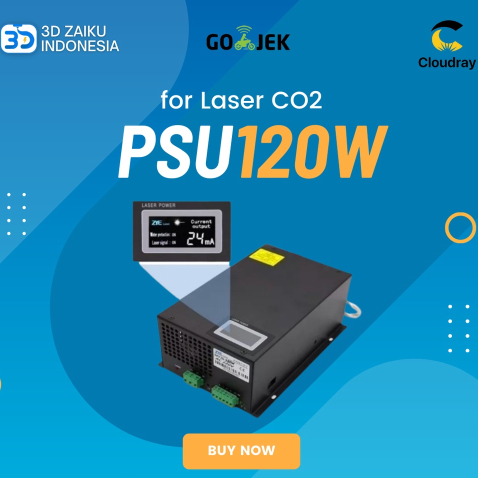 Jual Zaiku Power Supply Unit for Laser CO2 120 Watt 120W Laser Machine ...